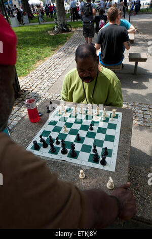 Public chess table in Washington Square Park in Greenwich Village in ...