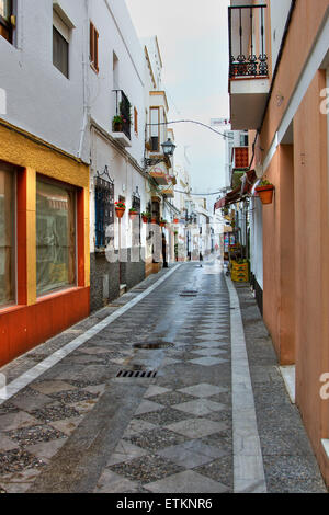 Street view of the narrow streets of Rota, Spain Stock Photo - Alamy