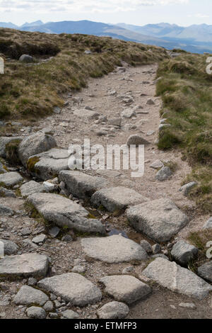 Upland path drainage technique - Stone Cross-drain on footpath on ...