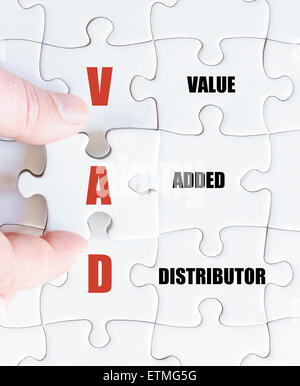 vad value added distributor concept with big word or text and team ...