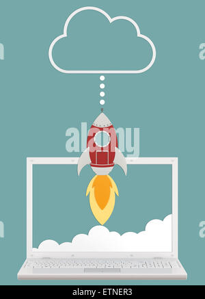 Business Technology Concept. Blue Cartoon Style ATM Deposit Machine in ...