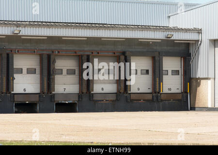 Lorry loading bays at industrial unit - for ease of delivery Stock ...