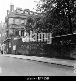 Empire Loyalists paint slogans on homes of the Queen's critics. 18th ...
