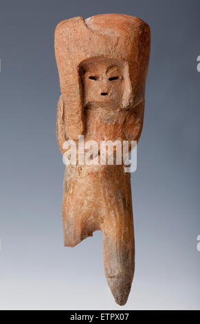 anthropomorphic figure in argil or clay, ancient art of ecuador Stock ...