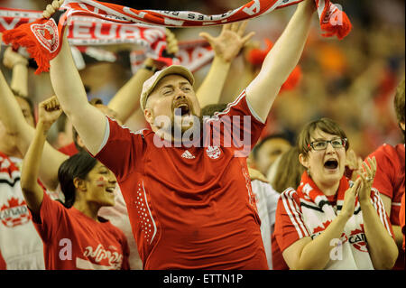 Fans of Canada celebrate during the FIFA World Cup 2026 Group B match ...