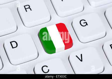 Computer Keyboard with Italy Flag Concept Stock Photo - Alamy
