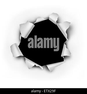 Torn paper with hole Stock Photo - Alamy