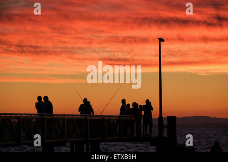 Amity Point Jetty sunset Stock Photo - Alamy