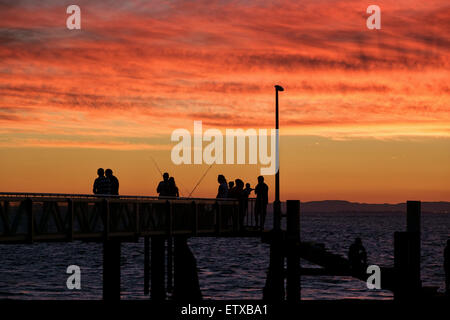 Amity Point Jetty sunset Stock Photo - Alamy