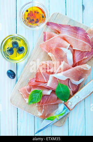 hamon and aroma spice on the wooden board Stock Photo - Alamy