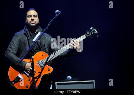 Train performing live on stage at Manchester Arena Featuring: Train ...
