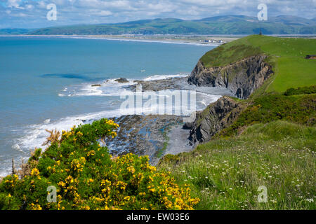 Coast,coastal,path,from Borth, to, Aberystwyth,West,Wales,Welsh,UK,GB ...