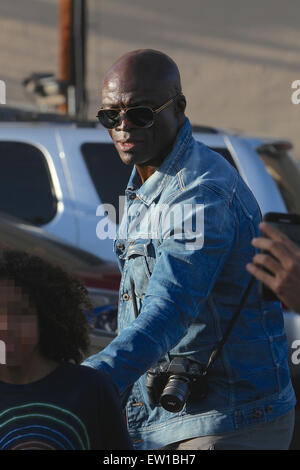 Seal Samuel seen with sons Johan and Henry after a visit to Dave a ...