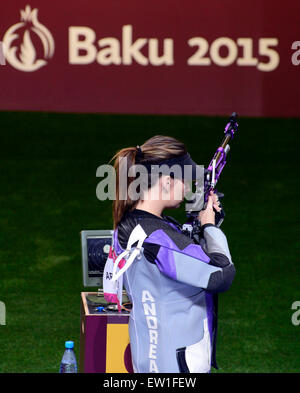 Andrea Arsovic, of Serbia, competes in the women's 50-meter 3 positions ...