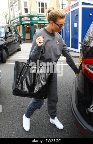 Little Mix seen leaving a recording studio. Perrie sporting a grey ...
