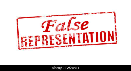 FALSE REPRESENTATION red Rubber Stamp over a white background Stock ...