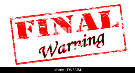Rubber stamp with text final warning inside, illustration Stock Photo ...