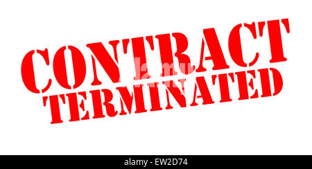 CONTRACT TERMINATED red Rubber Stamp over a white background Stock ...