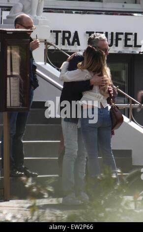 Sylvie Meis and her parents with an unidentified male at her son Damian ...
