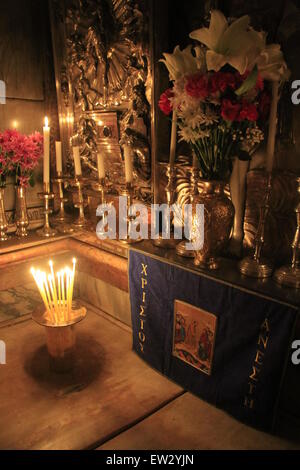 Israel, Jerusalem, the interior of the Edicule at the Church of the ...