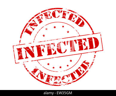 Rubber stamp with word infected inside, vector illustration Stock Photo ...