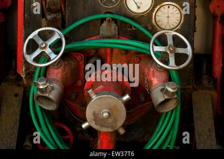 Vintage fire engine parts Stock Photo - Alamy