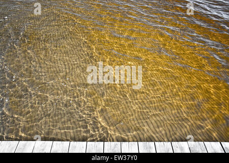 Yellow ocean water discolored by clean sediments from the Atran river ...