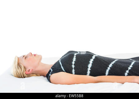 Attractive blonde woman napping Stock Photo - Alamy