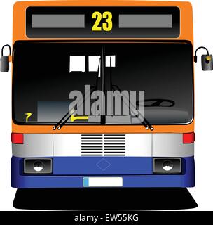 Blue City bus. Coach. Vector illustration for designers Stock Vector ...