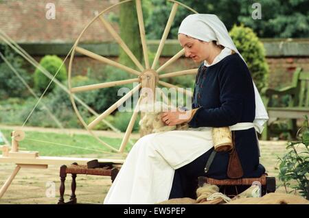 Medieval spinning wheel Stock Photo - Alamy