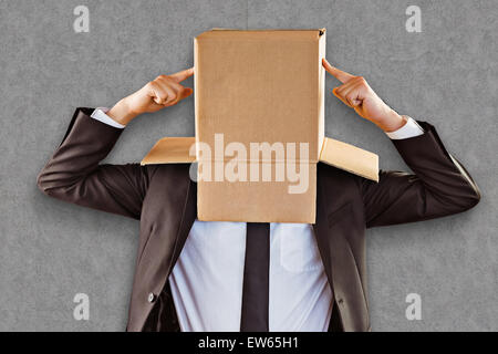 Composite image of anonymous businessman pointing up with finger Stock ...