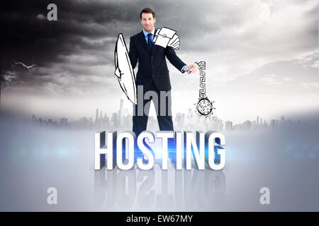 Composite image of corporate warrior Stock Photo - Alamy