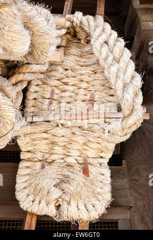 Traditional Waraji straw sandals hanging at a temple in Kyoto, Japan ...