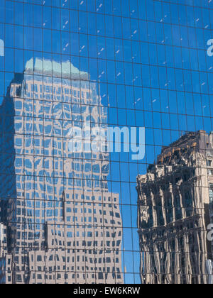 World Financial Center, with modern glass and steel architecture ...