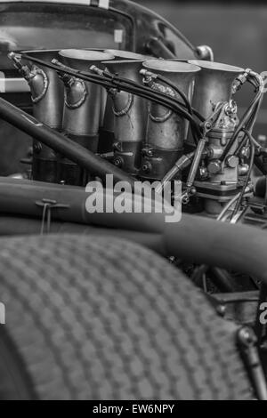 The air intake trumpets of a V8 racing engine Stock Photo - Alamy