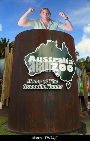 Signs at the entrance to Australia Zoo - a place made famous globally ...