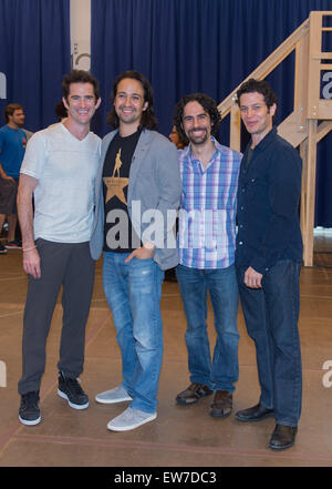 Lin-Manuel Miranda, right, and the cast of "Hamilton," winners of the ...