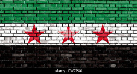 Flag of Syrian Republic painted on brick wall Stock Photo - Alamy