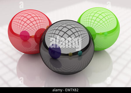 3d rendering of some colored balls with great reflection Stock Photo ...