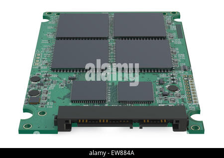 Circuit Board of an SSD isolated on white background Stock Photo - Alamy