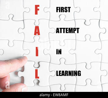 FAIL acronym First Attempt In Learning handwritten with white chalk on ...