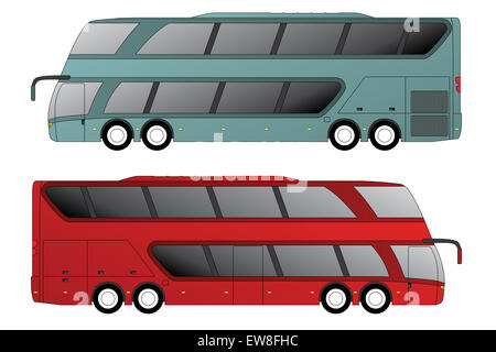 Double decker bus rear view Stock Photo - Alamy