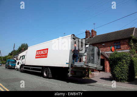 A Booker Wholesale lorry delivering to a general store in Rode Heath ...