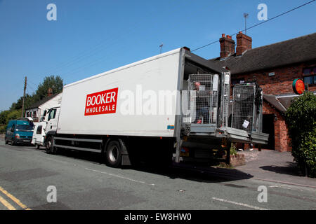 A Booker Wholesale lorry delivering to a general store in Rode Heath ...