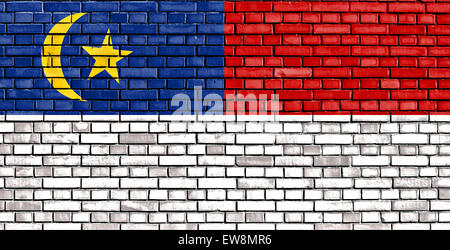 flag of Malacca painted on brick wall Stock Photo - Alamy