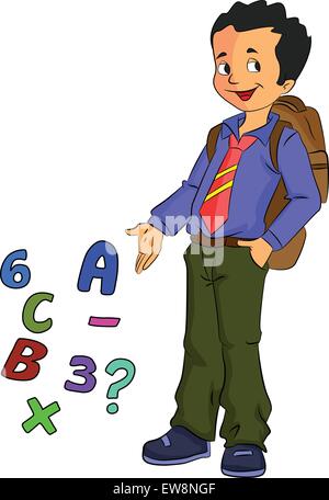 Boy with math equation illustration Stock Vector Image & Art - Alamy