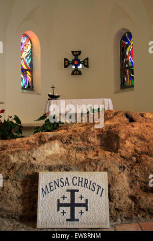 Church of St. Peter's Primacy, Tabgha, Sea of Galilee, Israel Stock ...