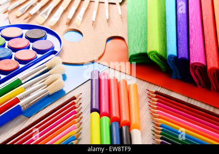 Composition with school accessories for painting and drawing Stock ...