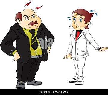 Angry Boss is scolding manager. Office life. Businessman screaming at ...