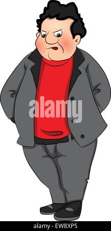 Fat man back Naked isolated. Overweight man's back vector illustration ...